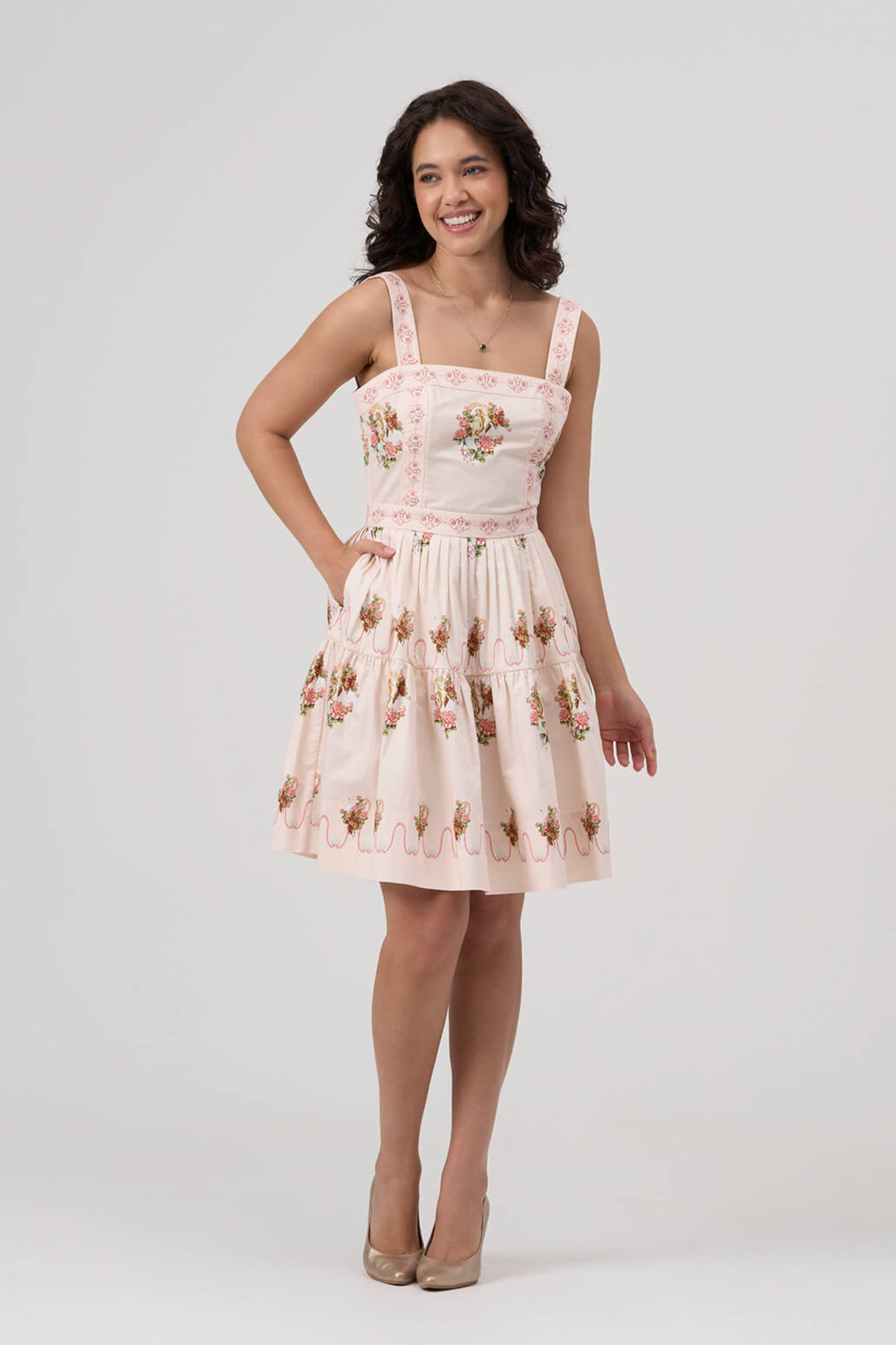 Aphrodite's Renaissance Bloom Cotton Mini Dress – Diva Thea